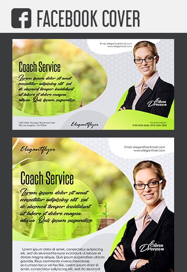 White Professional Coach Service Facebook Premium Social Media Template PSD