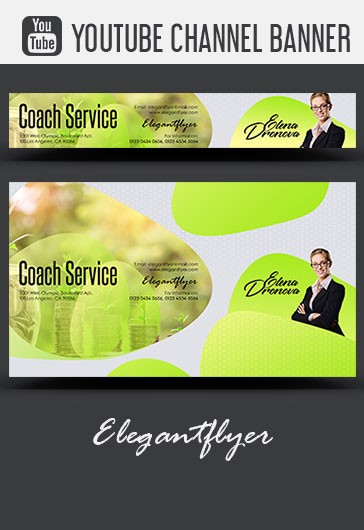 Green Simple Coach Service Youtube Premium Social Media Template PSD ...