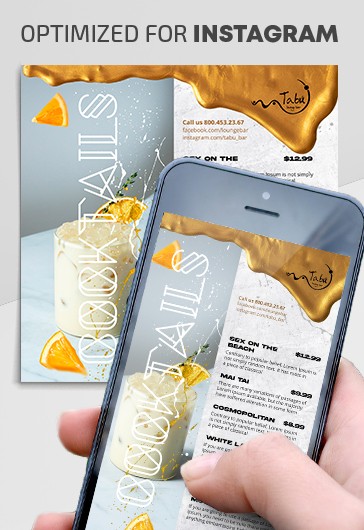 Cocktail Menu - Instagram Stories Template in PSD + Post Templates ...