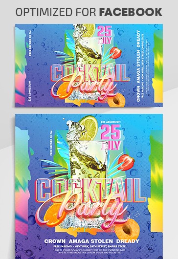 Cocktail Party - Free Facebook Cover Template in PSD + Post + Event ...