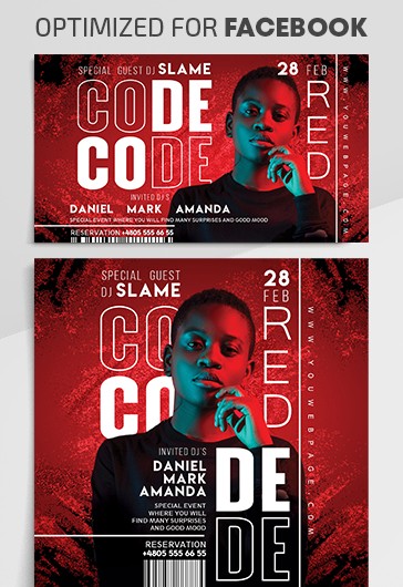 Red Creative Code Red Facebook Premium Social Media Template PSD | by ...