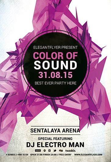 Purple Modern Color Of Sound Free Flyer Template PSD | by Elegantflyer