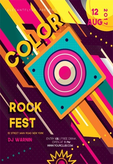 1000+ Plantillas gratuitas de volantes de Rock (PSD) - por Elegantflyer