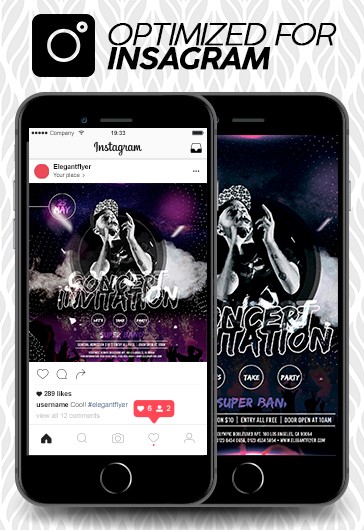 Purple Creative Concert Invitation Instagram Premium Social Media ...