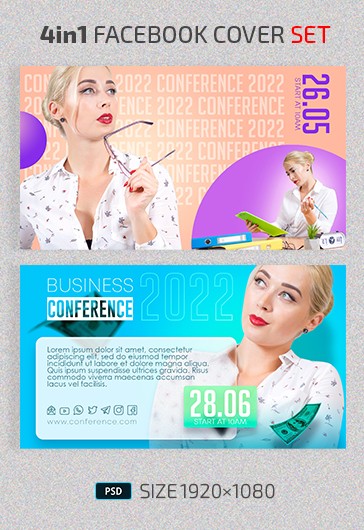 Conference - Facebook Cover Templates Set in PSD - 10032544 | by ...