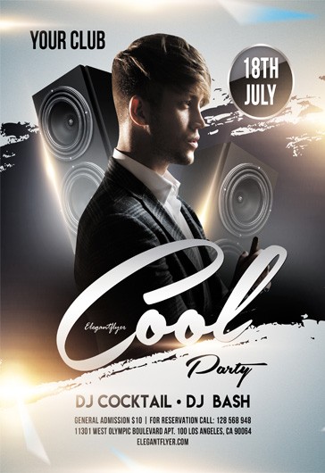 Gray Glow Cool Party Premium Flyer Template PSD | by Elegantflyer