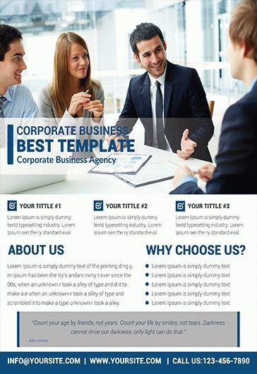 White Professionnel. Entreprise commerciale Premium Modèle de flyer PSD ...