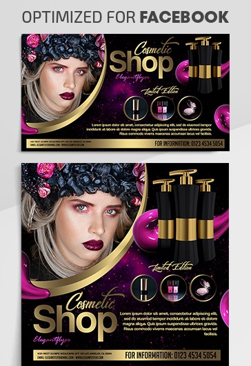 Purple Dark Cosmetic Shop Facebook Premium Social Media Template PSD ...