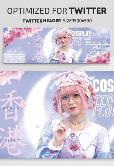 Cosplay Festival - Free Twitter Header PSD Template - 10028093 | by ...