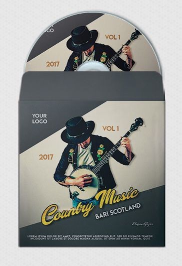Black Creative Country Music Free CD Album Cover Template PSD | by ...