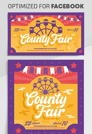 Purple Creative County Fair Premium Social Media Template PSD | by ...