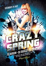 Blue Artistic Crazy Spring Premium Flyer Template PSD | by Elegantflyer