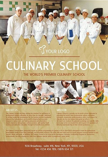 Pastel Simple Culinary School Premium Flyer Template PSD | by Elegantflyer