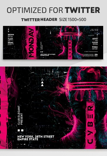 Cyber Monday - Twitter Header PSD Template - 10031478 | by ElegantFlyer