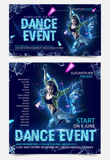 Blue Modern Dance Event Facebook Premium Social Media Template PSD | by ...