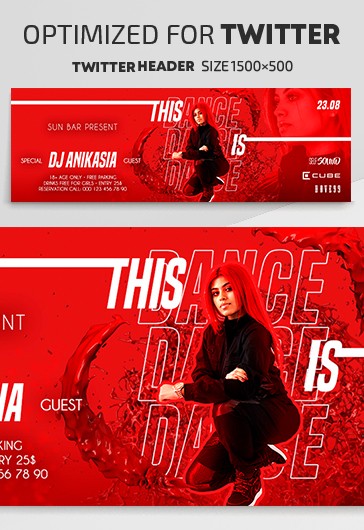 Dance - Free Twitter Header PSD Template - 10026981 | by ElegantFlyer