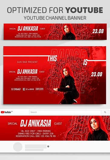Dance - Free Youtube Channel banner PSD Template - 10026980 | by ...