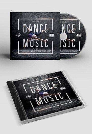 Black Black & White Dance Music Free CD Album Cover Template PSD | by ...