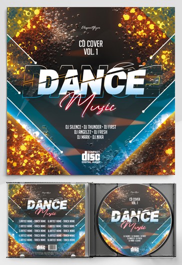 Blue Luxury Dance Music CD Cover Premium CD Album Cover Template PSD ...