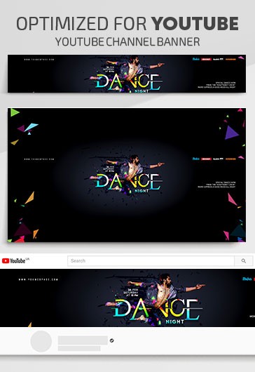 Black Creative Dance Night Youtube Free Social Media Template PSD | by ...