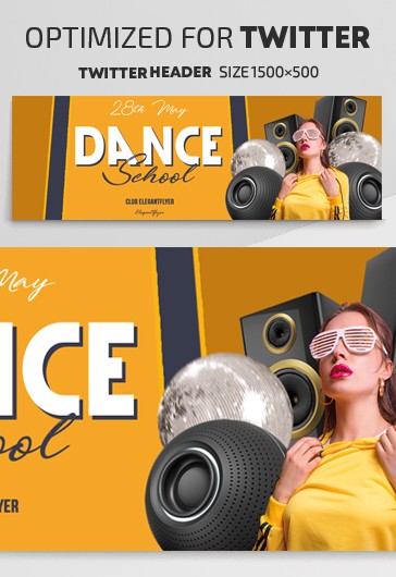 Dance School - Free Twitter Header PSD Template - 10029301 | by ...