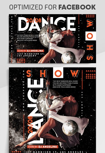 Black Creative Dance Show Facebook Premium Social Media Template PSD ...