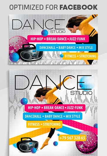 Yellow Creative Dance Studio Facebook Free Social Media Template PSD ...