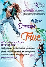 Blue Creative Dance Studio Free Flyer Template PSD | by Elegantflyer