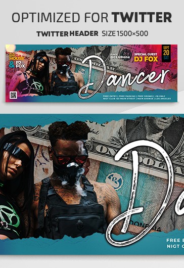 Dancer Party - Free Twitter Header PSD Template - 10030955 | by ...