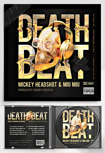 Black Luxury Death Beat CD Cover Premium CD Album Cover Template PSD ...