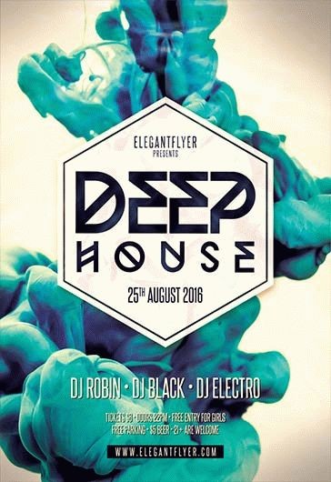 White Abstract Deep House Premium Flyer Template PSD | by Elegantflyer