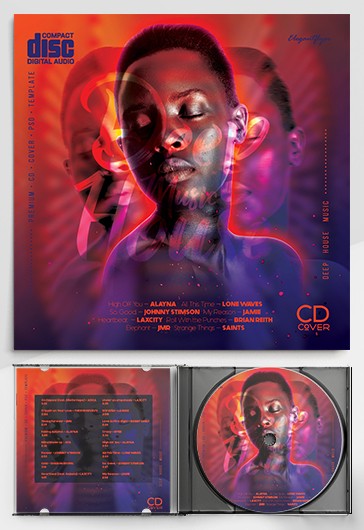 Deep House Music - Free CD Cover PSD Template - 10026589 | by ElegantFlyer