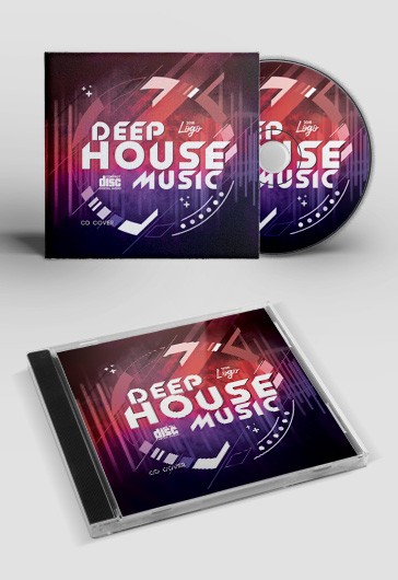 Blue Modern Deep House Music Premium CD Album Cover Template PSD | by ...