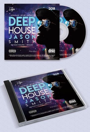 Blue Creative Deep House Premium CD Album Cover Template PSD | by ...