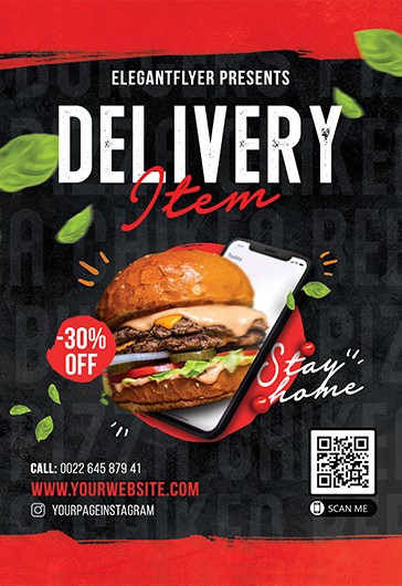 Black Modern Delivery Item Premium Flyer Template PSD | by Elegantflyer