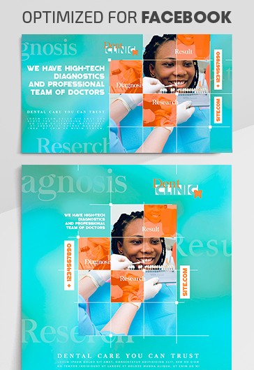 Blue Simple Dent Clinic Facebook Premium Social Media Template PSD | by ...