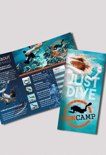 Printable Tri-Fold Brochure Diving Template - 10018241 | by ElegantFlyer