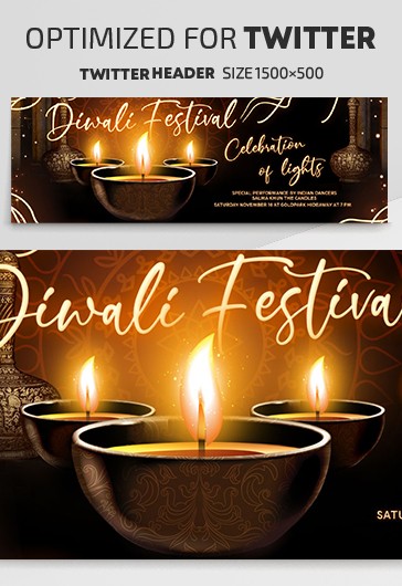 Diwali Festival - Free Twitter Header PSD Template - 10028583 | by ...