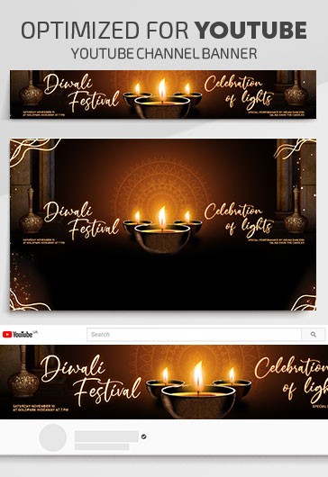 Diwali Festival - Free Youtube Channel banner PSD Template - 10028584 ...