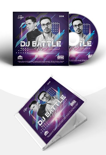 Purple Creative DJ Battle Premium CD Album Cover Template PSD | by Elegantflyer