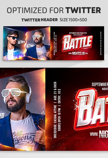 Red Simple DJ Battle Premium Social Media Template PSD | by Elegantflyer