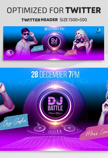 Blue Simple DJ Battle Premium Social Media Template PSD | by Elegantflyer