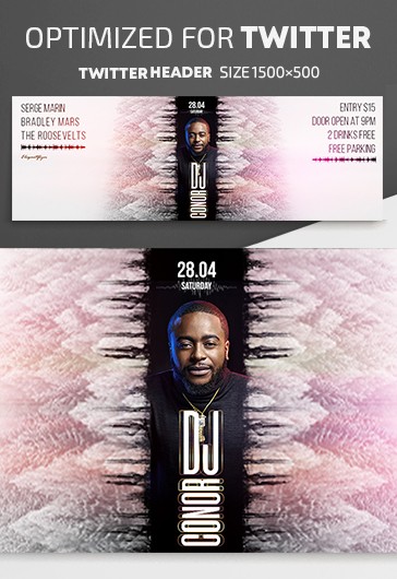 DJ - Free Twitter Header PSD Template - 10029770 | by ElegantFlyer