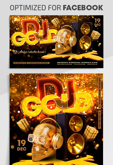 Gold Luxury Dj Gold Premium Social Media Template PSD | by Elegantflyer