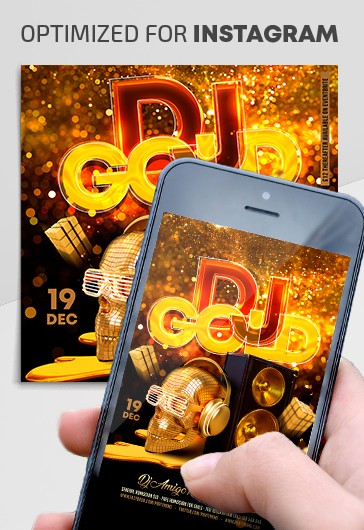 Gold Luxury Dj Gold Instagram Premium Social Media Template PSD | by ...