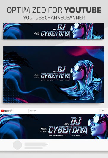 Blue Modern Dj Guest Youtube Premium Social Media Template PSD | by ...