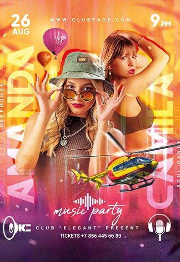 Pink Artistic Fashion Girl Free Flyer Template PSD | by Elegantflyer