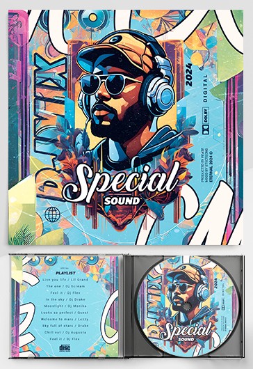 Multicolor Bright DJ Mixes Free CD Album Cover Template PSD | by ...