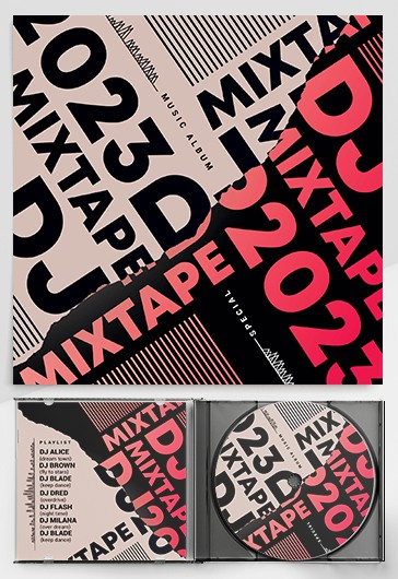 Black Creative DJ Mixtape CD Cover Free CD Album Cover Template PSD ...