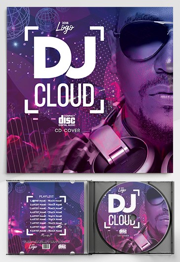 Purple Creative Dj Music Free CD Album Cover Template PSD | by Elegantflyer